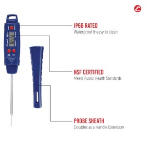 Escali DHP3 Advanced Digital Waterproof Meat Thermometer, Temperature Hold, Protective Sheath Handle IPX7 Protection