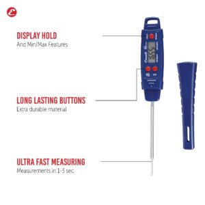 Escali DHP3 Advanced Digital Waterproof Meat Thermometer, Temperature Hold, Protective Sheath Handle IPX7 Protection