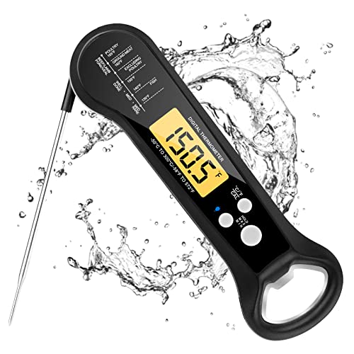 JOYHILL Meat Thermometer Digital for Cooking, Instant Read Meat Thermometer with Foldable Probe, Backlight, Calibration, Magnet, Waterproof Probe Food Thermometer for BBQ, Grill, Deep Frying, Kitchen