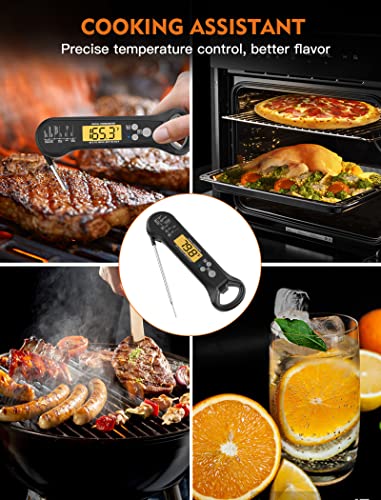 JOYHILL Meat Thermometer Digital for Cooking, Instant Read Meat Thermometer with Foldable Probe, Backlight, Calibration, Magnet, Waterproof Probe Food Thermometer for BBQ, Grill, Deep Frying, Kitchen