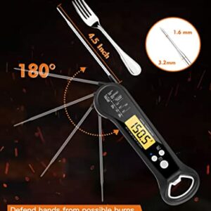 JOYHILL Meat Thermometer Digital for Cooking, Instant Read Meat Thermometer with Foldable Probe, Backlight, Calibration, Magnet, Waterproof Probe Food Thermometer for BBQ, Grill, Deep Frying, Kitchen