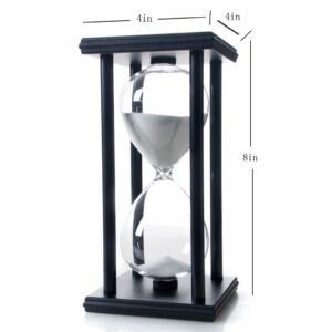 Bellaware 60 Minutes Hourglass, Wood Sand Timer White