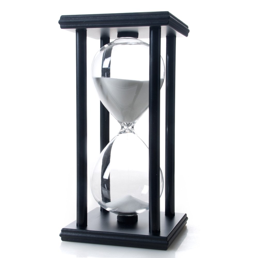 Bellaware 60 Minutes Hourglass, Wood Sand Timer White