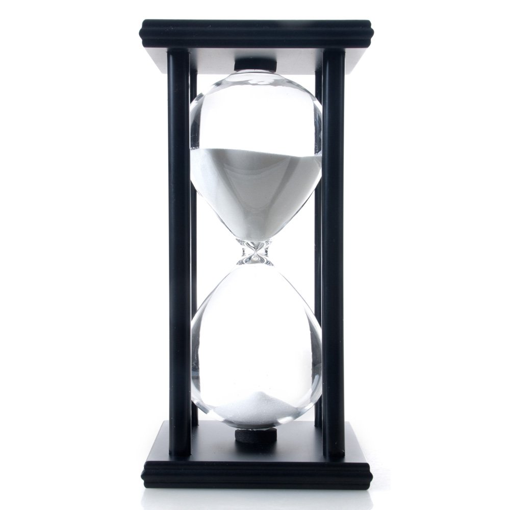 Bellaware 60 Minutes Hourglass, Wood Sand Timer White