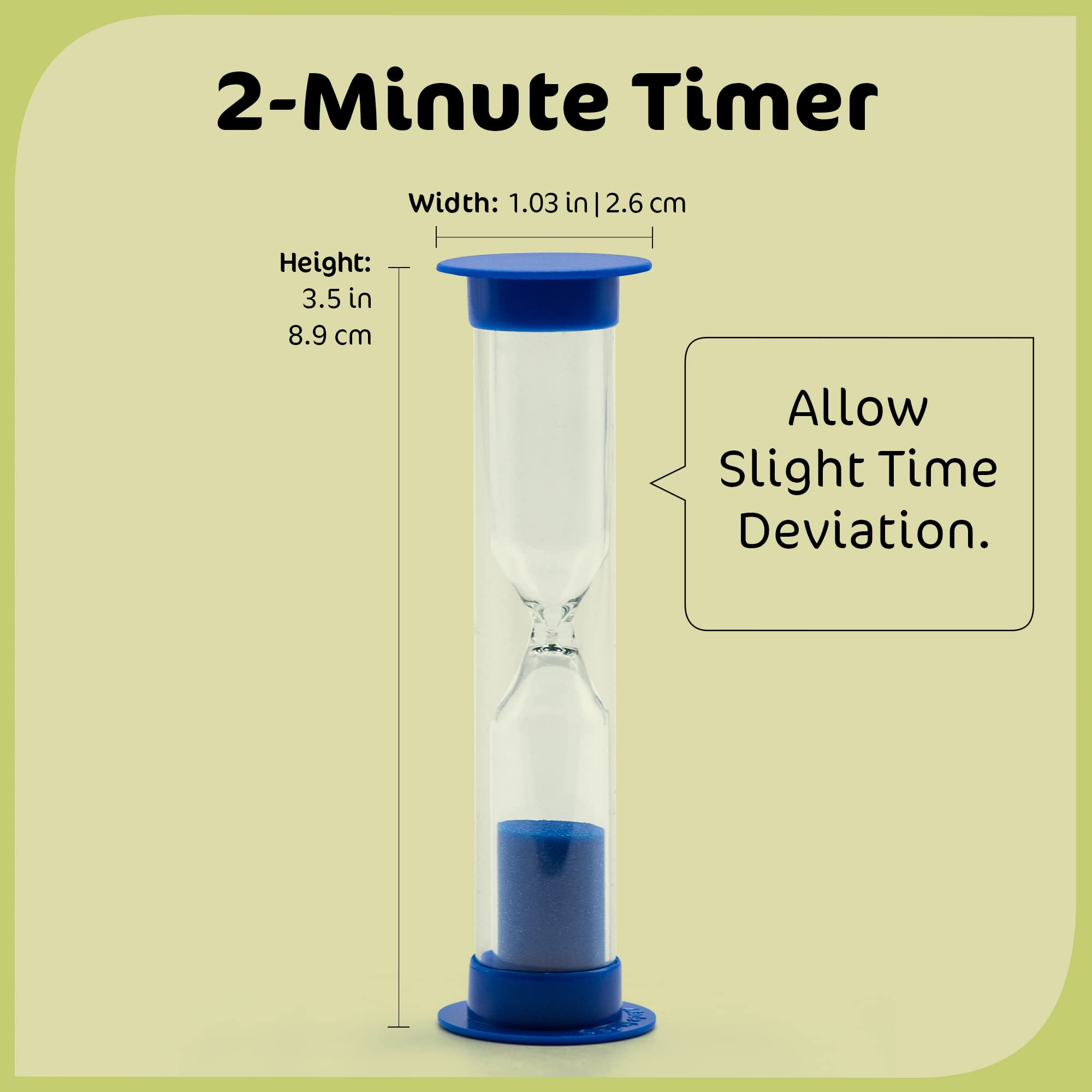 SRENTA 3.5" Colorful Sand Timer Hourglasses, 2 Minutes Glass Tube, Mini Sandglass Sand Clock Timer, Pack of 24