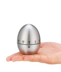 egg timer wind up timer kitchen timer cooking timer reminder timer mechanical reminder cute timer mechanical rotating alarm with 60 minutes for cooking (silver)