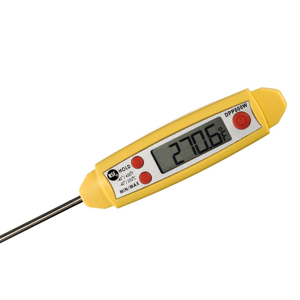 Cooper-Atkins DPP800W MAX Digital Thermometer with Long Probe, Long Probe Thermometer (Waterproof Thermometer, Auto Shutoff, Temperature Memory),Yellow