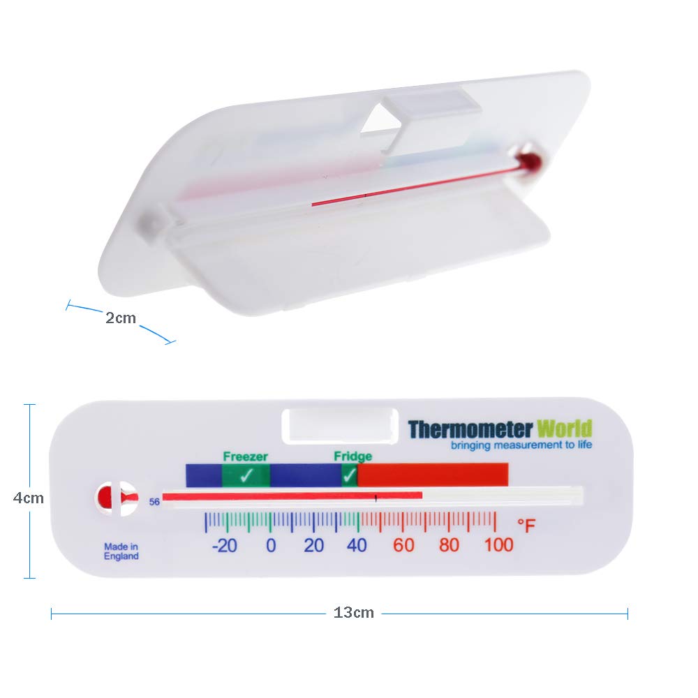 Twin Pack Refrigerator Thermometer 2 Pack for Fridge Freezer Chiller Cooler Temperature Gauge