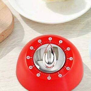 HOME-X Retro Kitchen Timer, Manual, Mechanical Wind-Up Cooking Timer-60 Minute Kitchen Timer-Countdown Timer-Vintage Red Timer– 3.25”D