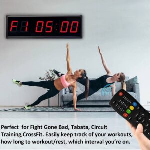 LED Digital Countdown Wall Clock Fitness Timer Stopwatch for Gym (2.3inch Digital High)