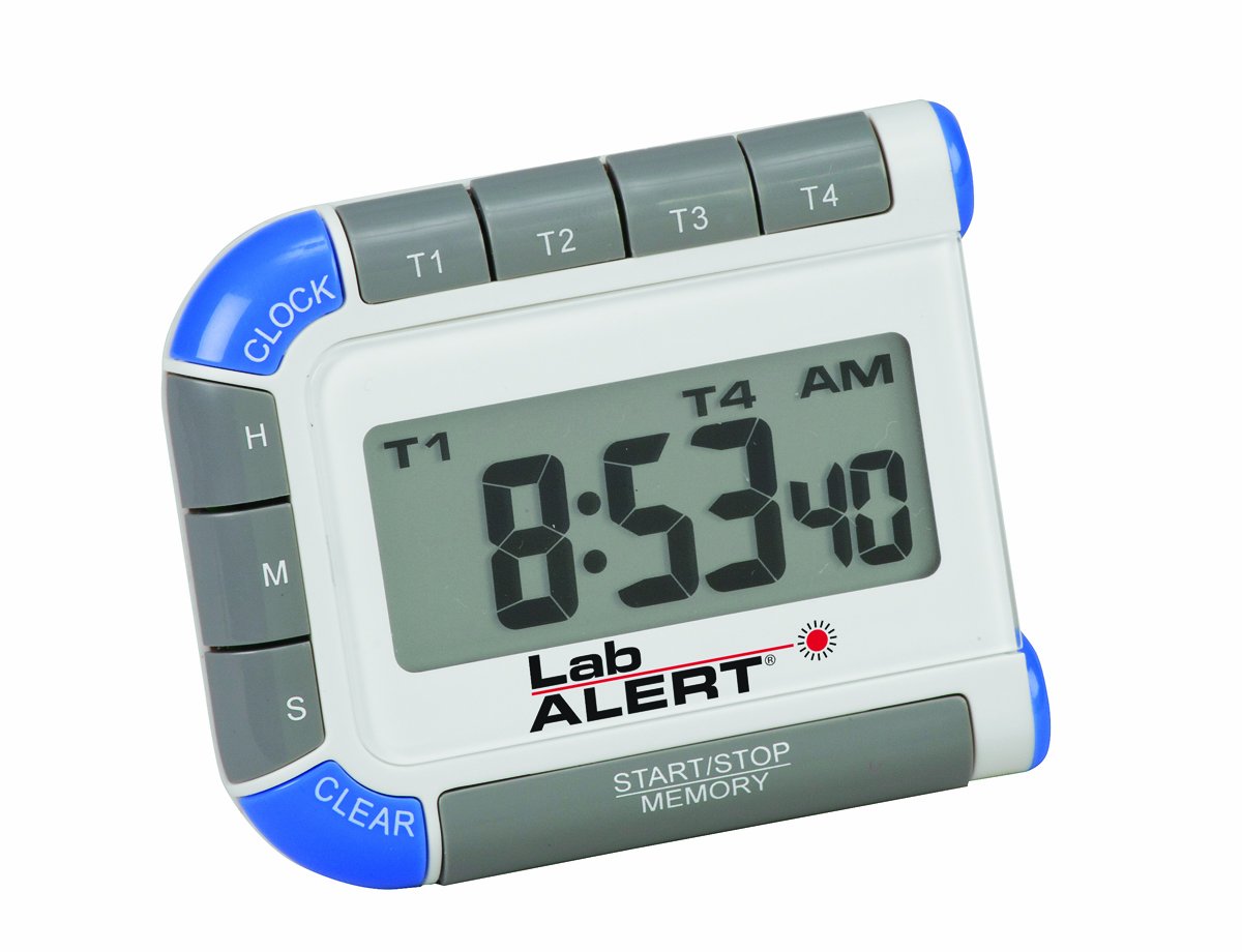 Heathrow Scientific HEA24670 Lab Alert Digital Four Channel Pocket Timer/Clock