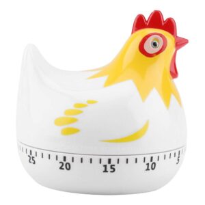 chicken timer cute cartoon kitchen timer cooking timer reminder countdown baking timer for cooking baking(white)