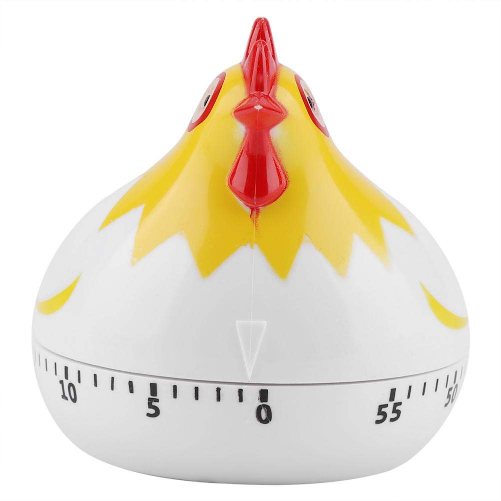 Chicken Timer Cute Cartoon Kitchen Timer Cooking Timer Reminder Countdown Baking Timer for Cooking Baking(White)