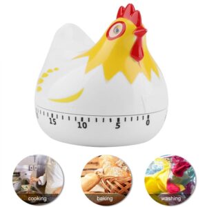 Chicken Timer Cute Cartoon Kitchen Timer Cooking Timer Reminder Countdown Baking Timer for Cooking Baking(White)