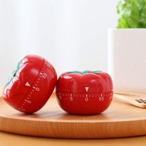 Cute Tomato Shape Kitchen Timer Kitchen Craft Mechanical Wind Up 60 Minutes Timer 360 Degree Rotating Timer Kitchen Cooking Timer Red