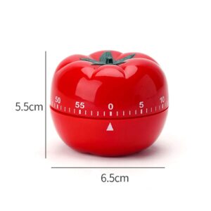 Cute Tomato Shape Kitchen Timer Kitchen Craft Mechanical Wind Up 60 Minutes Timer 360 Degree Rotating Timer Kitchen Cooking Timer Red