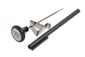 digital cooking candy liquid thermometer with stainless steel pot clip, quick read, battery included