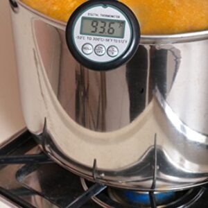 Digital Cooking Candy Liquid Thermometer with Stainless Steel Pot Clip, Quick Read, Battery Included