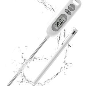 Meat Thermometer, Waterproof Food Thermometer, Instant Read Digital Cooking Thermometer for Kitchen Cooking BBQ Sugar Jam Water Meat Milk