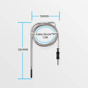 Inkbird Stainless One Oven Probe Replacement for IRF-4S and IBBQ-4T Digital Wireless Waterproof Cooking Meat Thermometer (Only Suitable for IRF-4S and IBBQ-4T)