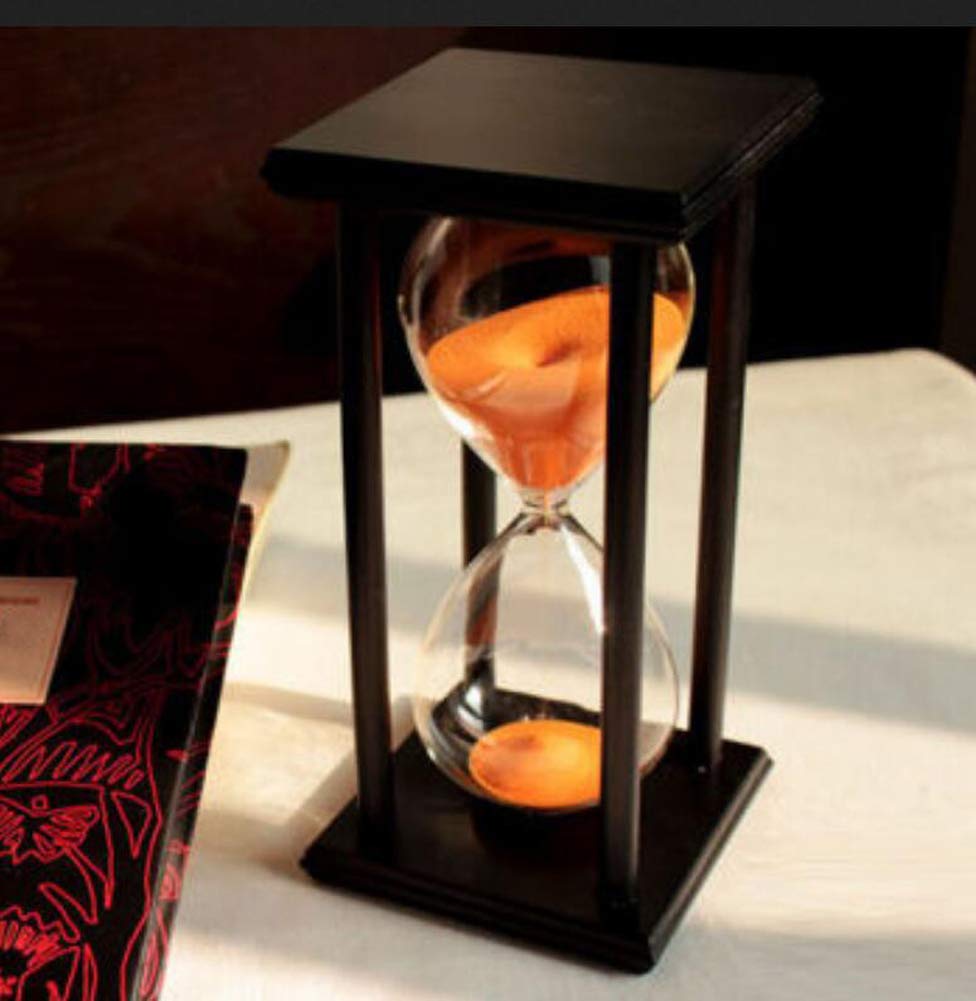 Sandglass 30 Minutes Timer Hourglass for Ornament Decoration Restaurant Living Room Home Closet Office Desk Bedroom Party Festival Christmas Wooden Frame Sand Timer Clock Orange