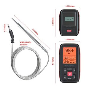 INKBIRD Wireless Meat Thermometer for Grilling, 500FT Dual Probes Smoker Temp Thermometer with Alarm, Timer, Backlight, Wireless Smart Grill Thermometer for Smoker, BBQ, Oven, Cooking (IRF-2SA-1)