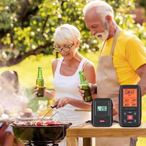 INKBIRD Wireless Meat Thermometer for Grilling, 500FT Dual Probes Smoker Temp Thermometer with Alarm, Timer, Backlight, Wireless Smart Grill Thermometer for Smoker, BBQ, Oven, Cooking (IRF-2SA-1)