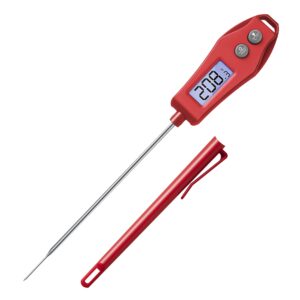 etekcity emt100 digital instant read meat thermometer, 5"long probe, red