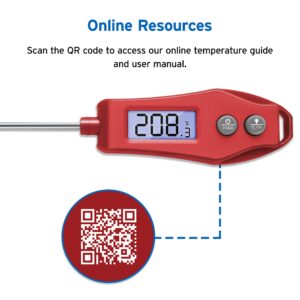 Etekcity EMT100 Digital Instant Read Meat Thermometer, 5"Long Probe, Red