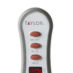 Taylor Digital Instant Read Meat Food Grill BBQ Kitchen Cooking Thermometer with Bright LED Display, Gray