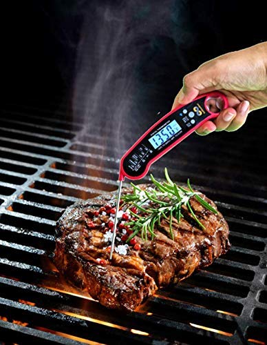 RedWoodBest Digital Meat Thermometer Instant Read Waterproof with Backlight & Calibration, Magnet and Bottle Opener, Best for Kitchen, Food, BBQ, Grill, Deep Fry, Baking, Candy, Indoor Outdoor Cooking