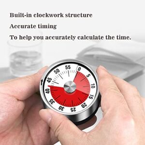 60-Minute Visual Timer, Mechanical Classroom Countdown Clock, Silent Timer for Kids and Adults, Time Management Tool for Study, Cooking, Baking (Black)