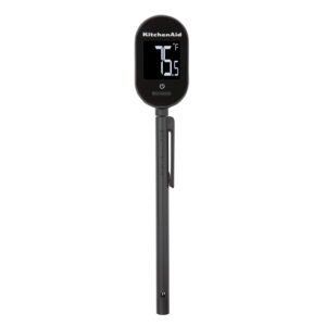 kitchenaid kq910 backlit instant read digital food kitchen grill thermometer, black