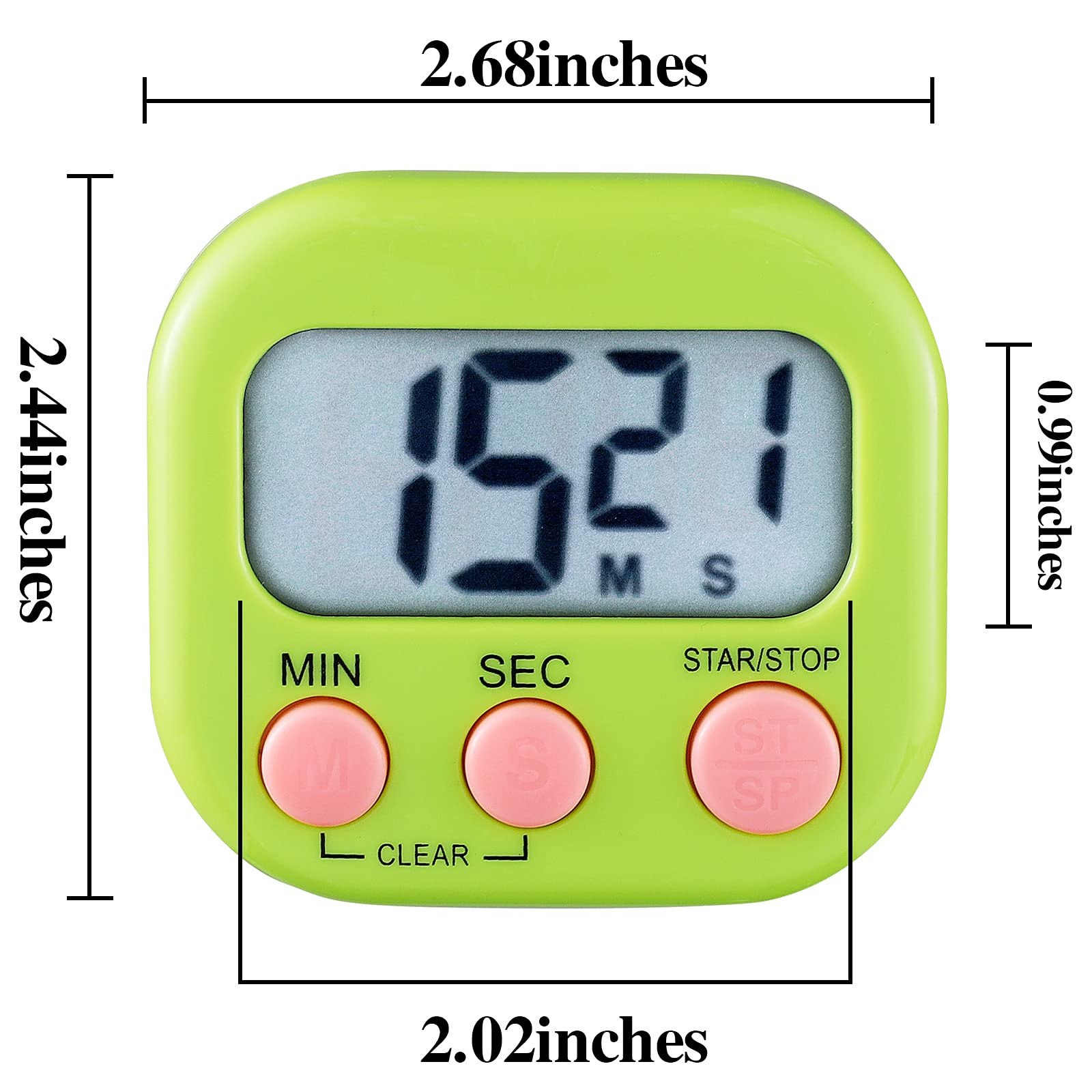 4Pieces Digital Kitchen Timer,Cooking Timer,Countdown Timer Big Digits,Loud Alarm Timers,Magnetic Back and ON/Off Switch,Classroom Timers for Teachers Kids,Minute Second Count Up Countdown.