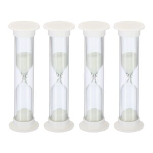 patikil 2 minute sand timer, 4pcs small sandy clock with plastic cover, count down sand glass for games, kitchen, party favors diy decoration, white