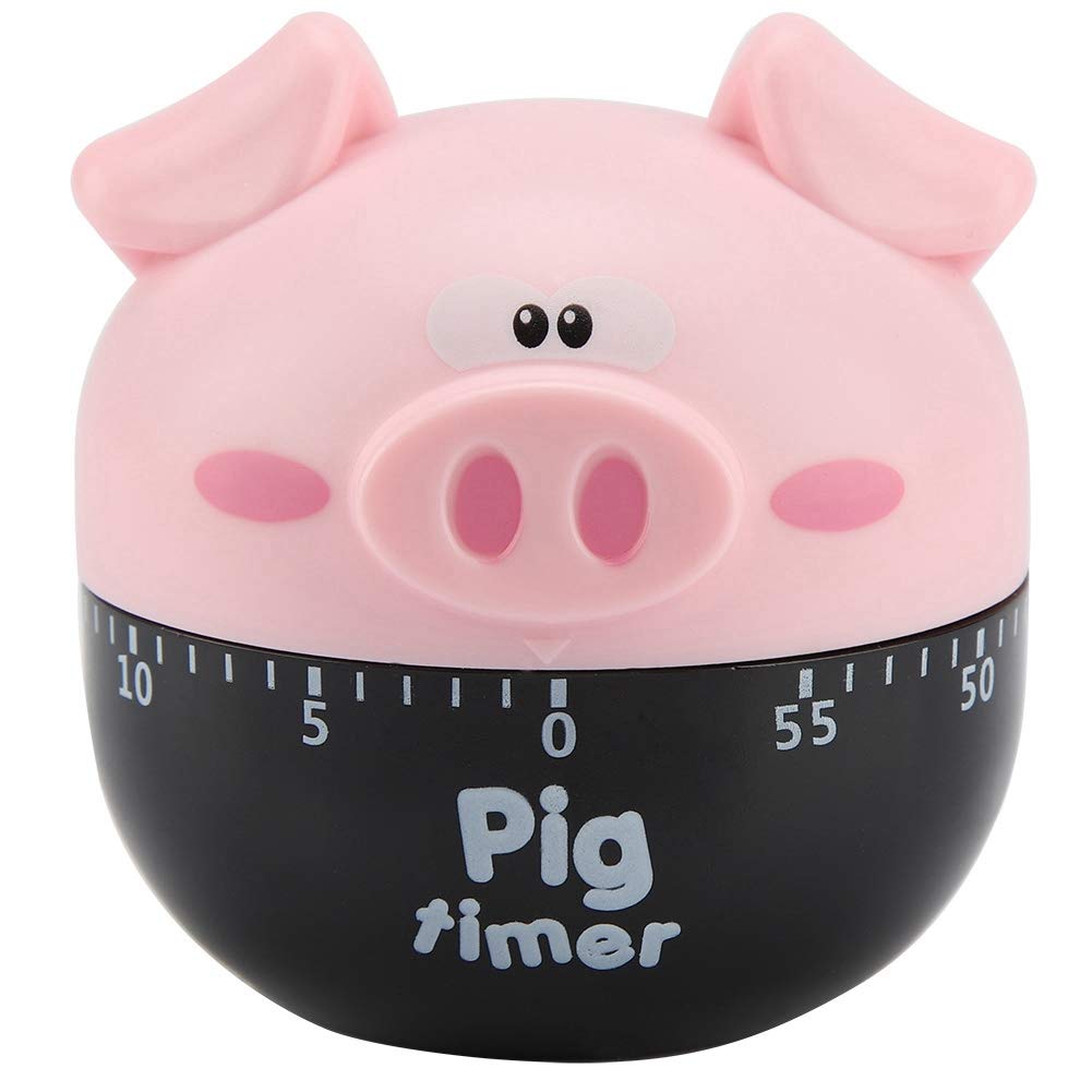 Cute Cartoon Pig Kitchen Timer Mechanical Timers Counters for Cooking Timing Tool, Kitchen Timer Mini Timer 55 Mins Countdown Easy to use