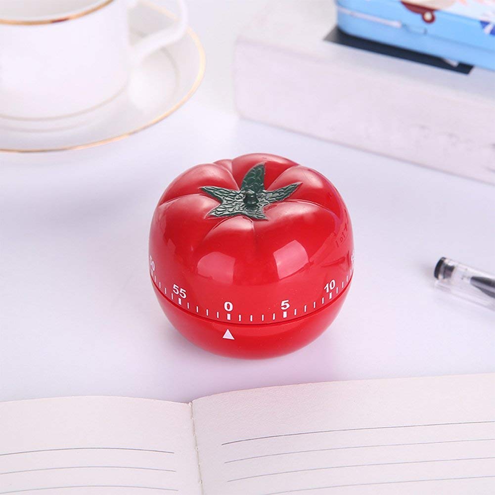 1Pcs Kitchen Timer 60 Minutes Timer, 360 Degree Rotating Tomato Shaped Alarm Timer, Creative Kitchen Cooking Timer Clock, Portable Loud Alarm Counters Reminder for Home Cooking Baking Exercising Games