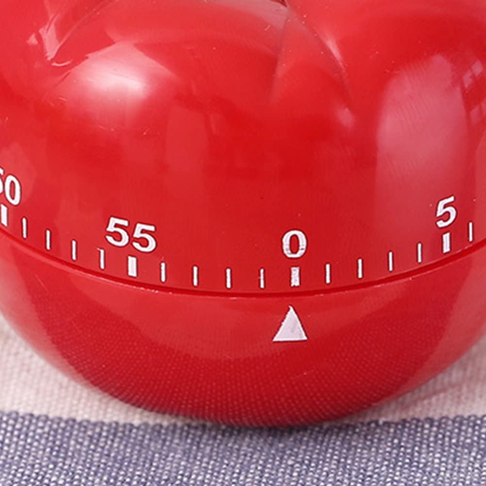 1Pcs Kitchen Timer 60 Minutes Timer, 360 Degree Rotating Tomato Shaped Alarm Timer, Creative Kitchen Cooking Timer Clock, Portable Loud Alarm Counters Reminder for Home Cooking Baking Exercising Games