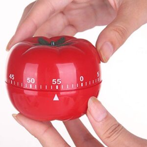 1Pcs Kitchen Timer 60 Minutes Timer, 360 Degree Rotating Tomato Shaped Alarm Timer, Creative Kitchen Cooking Timer Clock, Portable Loud Alarm Counters Reminder for Home Cooking Baking Exercising Games