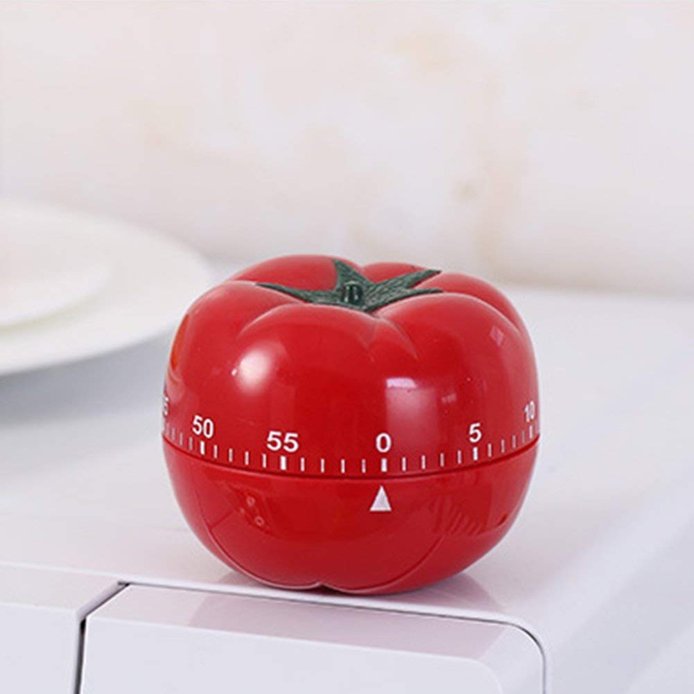 1Pcs Kitchen Timer 60 Minutes Timer, 360 Degree Rotating Tomato Shaped Alarm Timer, Creative Kitchen Cooking Timer Clock, Portable Loud Alarm Counters Reminder for Home Cooking Baking Exercising Games