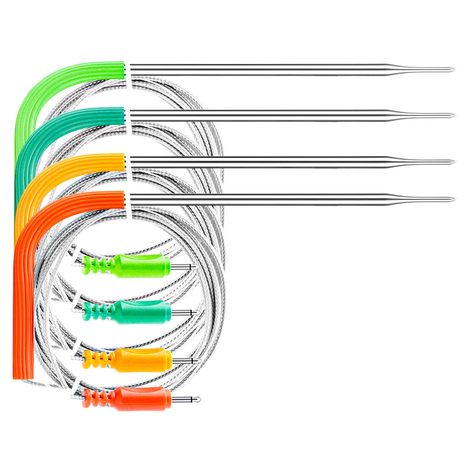 INKBIRD Grill Thermometer Replacement Colored Probes 4-Pack Set for INKBIRD Thermometer, 47 Inches Stainless Probes Only Compatible with IBBQ-4BW, IBT-24S and IBT-26S