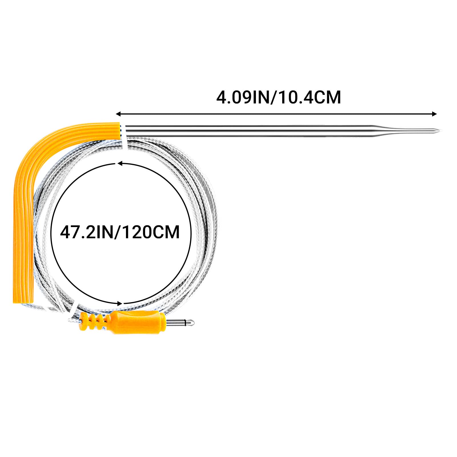 INKBIRD Grill Thermometer Replacement Colored Probes 4-Pack Set for INKBIRD Thermometer, 47 Inches Stainless Probes Only Compatible with IBBQ-4BW, IBT-24S and IBT-26S