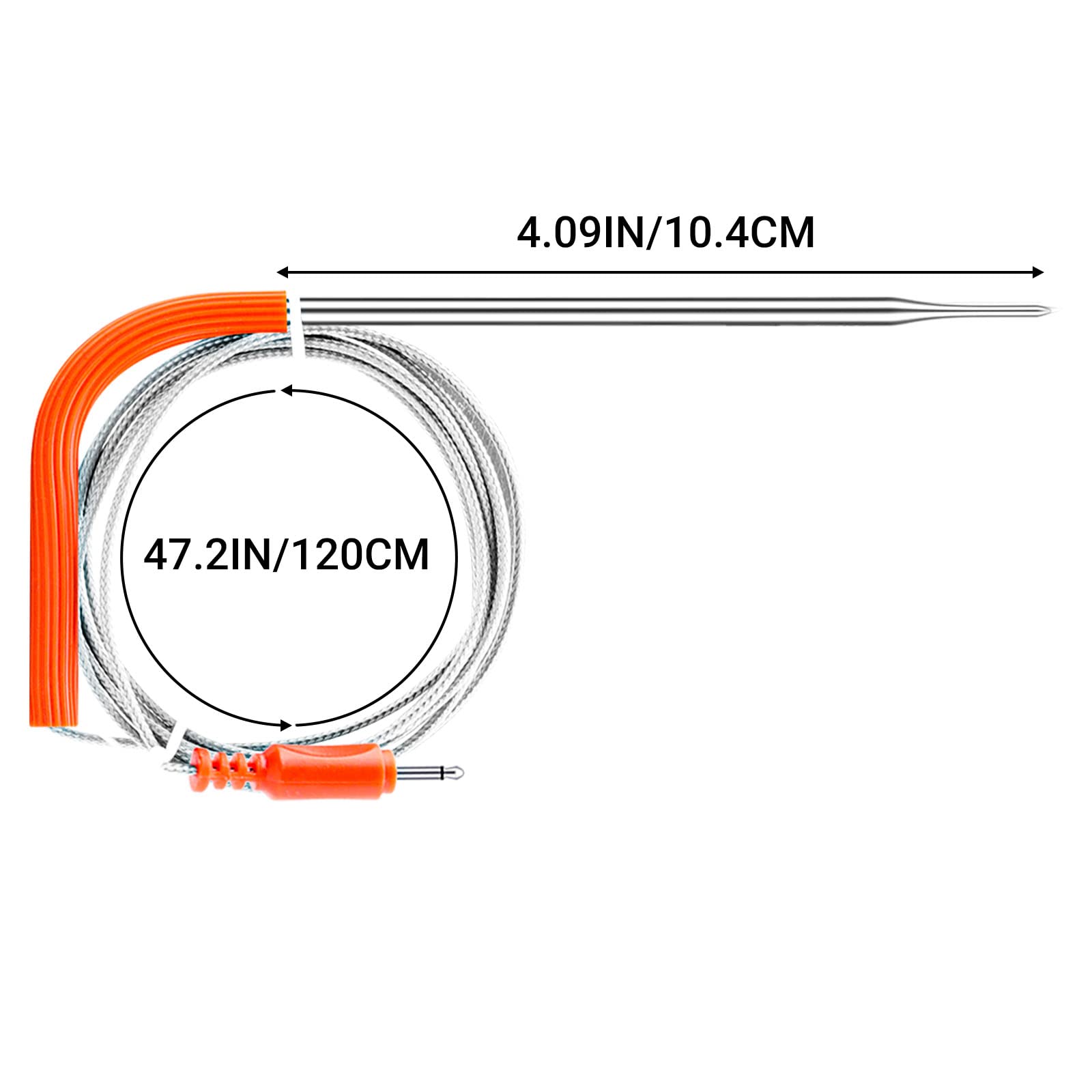 INKBIRD Grill Thermometer Replacement Colored Probes 4-Pack Set for INKBIRD Thermometer, 47 Inches Stainless Probes Only Compatible with IBBQ-4BW, IBT-24S and IBT-26S