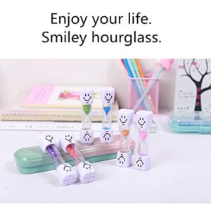 2 Minute Sand Timer Set for Brushing Teeth Pack of 6 Colorful Smiley Hourglass Timers