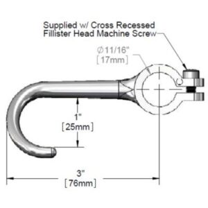 T&S Brass 004R Finger Hook Assembly, Chrome