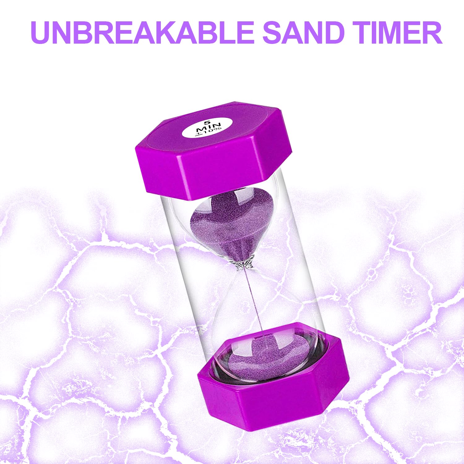 SuLiao Hourglass Sand Timer for Kids: Large Acrylic Unbreakable Sand Clock 3/5/10/20/30 Minutes, Plastic Sand Watch, Colorful Hour Glass Sandglass for Classroom Games Kitchen (Pack of 5)