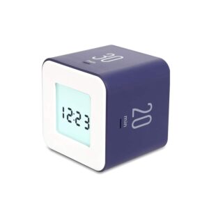 mooas Multi Cube Timer White (5,15,30,60 Minutes) & Violet(5,10,20,30 Minutes) Bundle, Clock & Alarm, Easy to use Timer Set