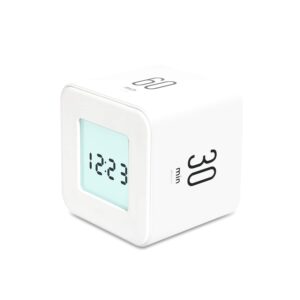 mooas Multi Cube Timer White (5,15,30,60 Minutes) & Violet(5,10,20,30 Minutes) Bundle, Clock & Alarm, Easy to use Timer Set