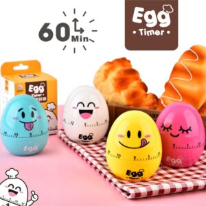 60 Minutes White Funny Mechanical Home Kitchen Egg Timer For Cooking,Kids