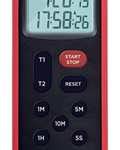 Lavatools KT8 Digital Kitchen Dual Timer & Stopwatch, Backlight, Ultra Loud Alarm, Mute Function, Quick-Set Buttons, Hang Hole, Magnetic for Cooking and Classroom with Lanyard